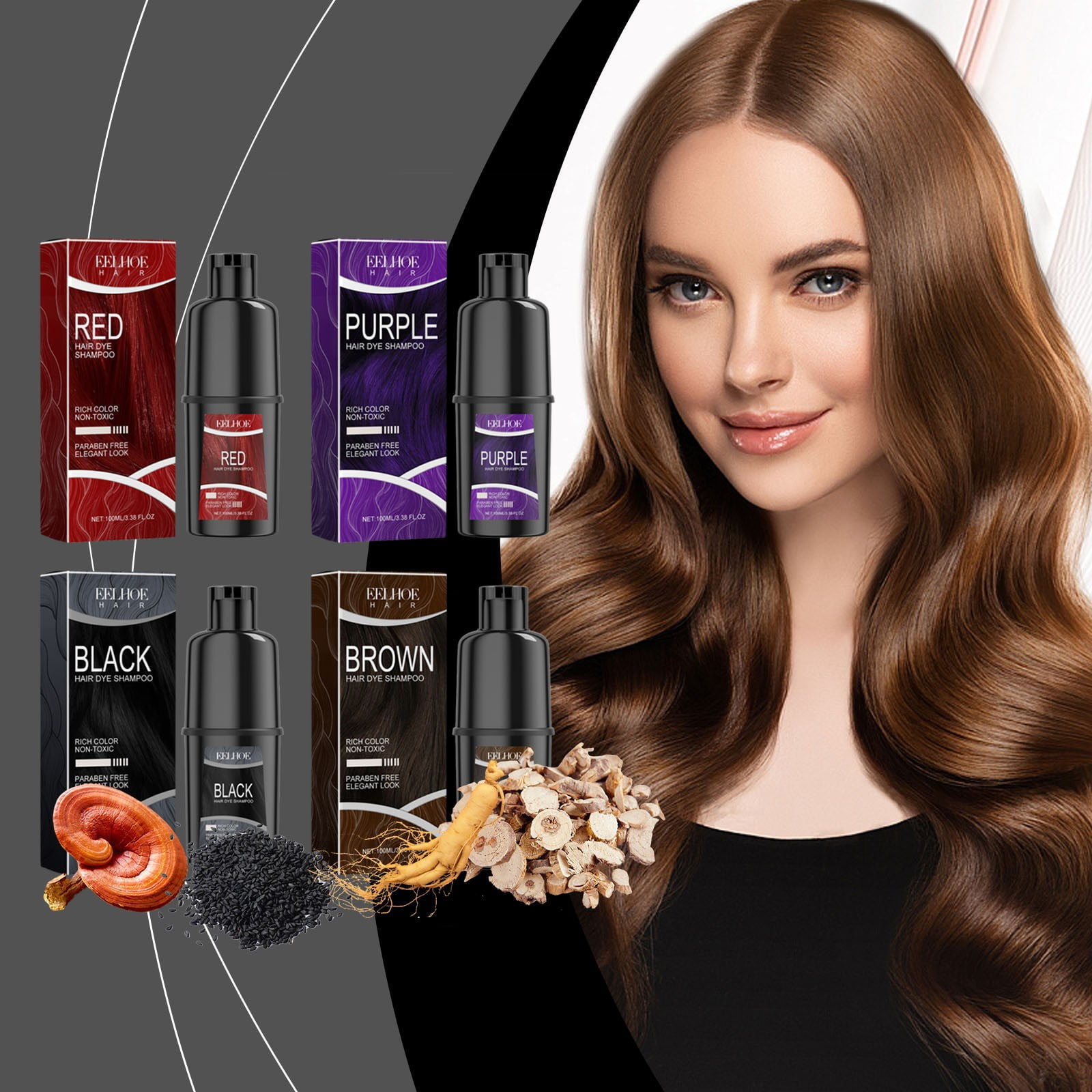 Herbal Phytocare Hair Color Shampoo 100ml - Long Lasting Hair Dye with ...