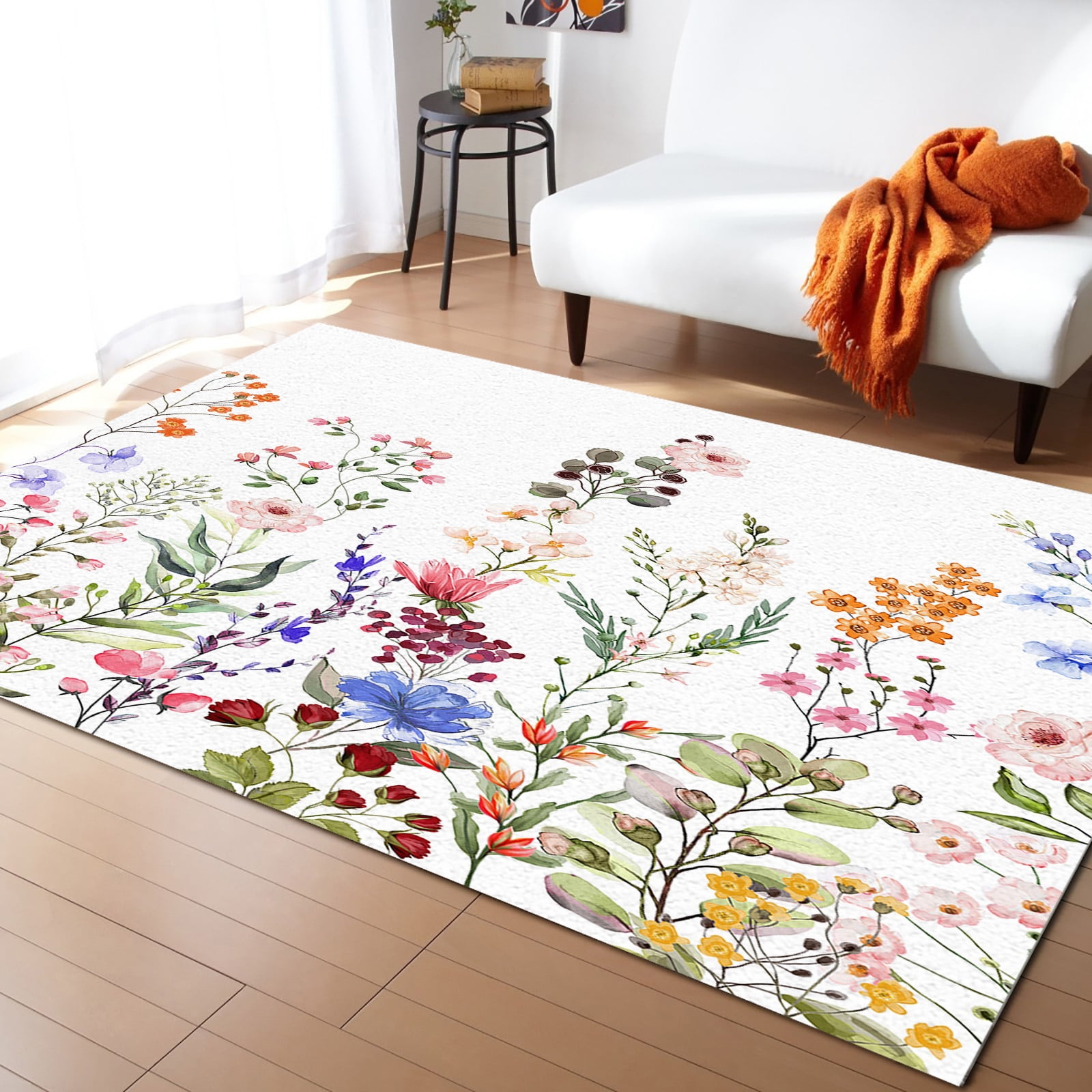 Herbal Plant Floral Texture Living Room Carpet Coffee Table Floor Mat ...