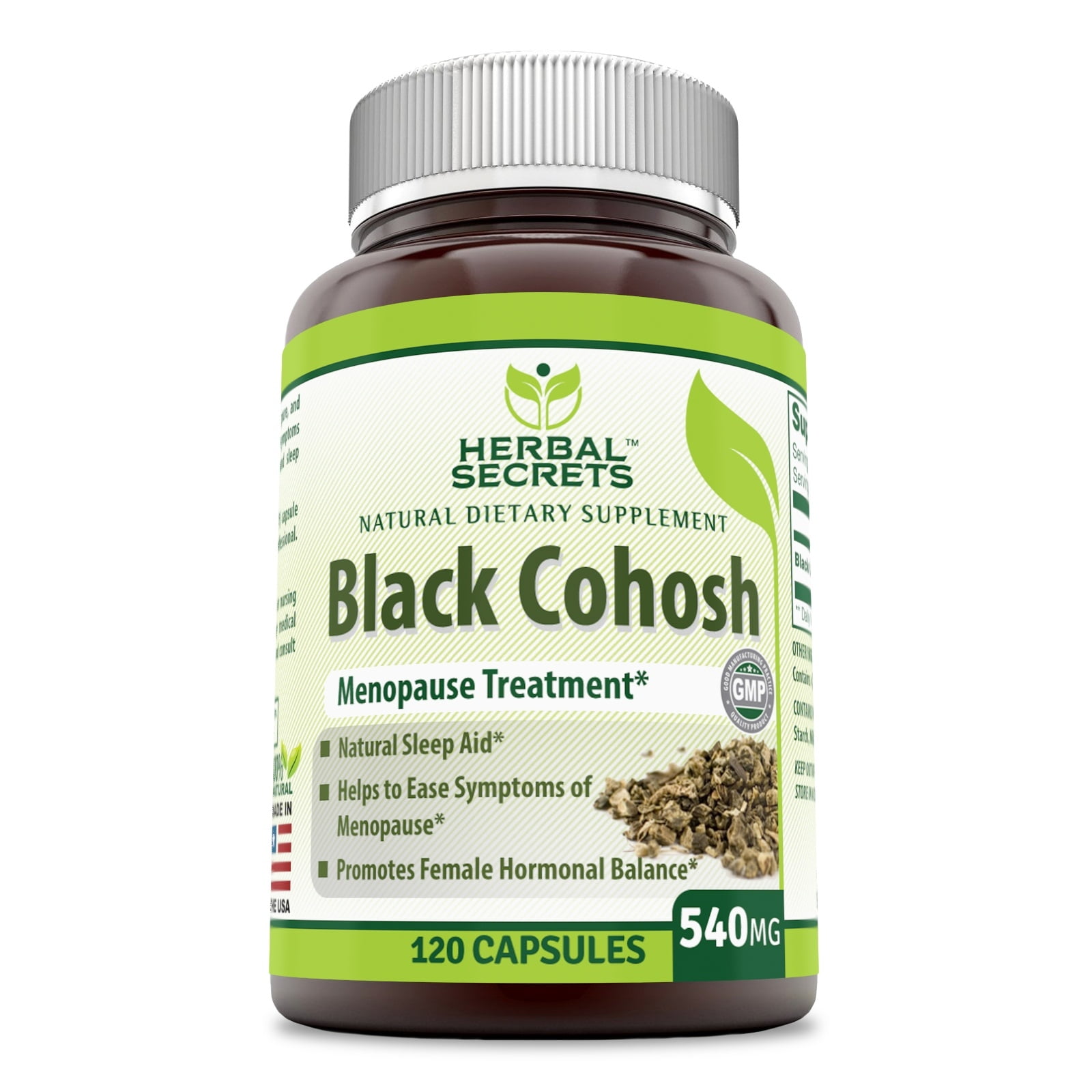 Herbal Secrets Pure Black Cohosh 540 Mg Menopause Relief Supplements ...