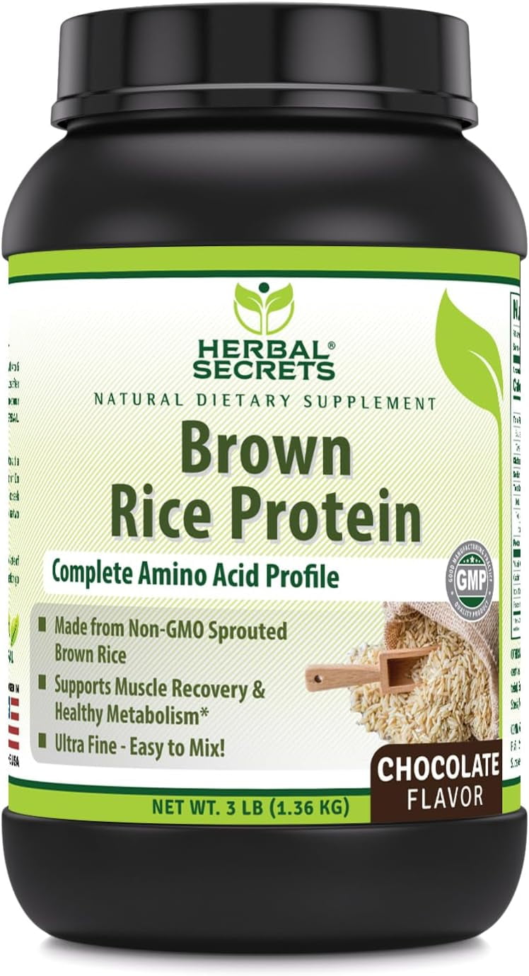 Herbal Secrets Brown Rice Protein Chocolate Flavor Supplement | 3 Lb ...