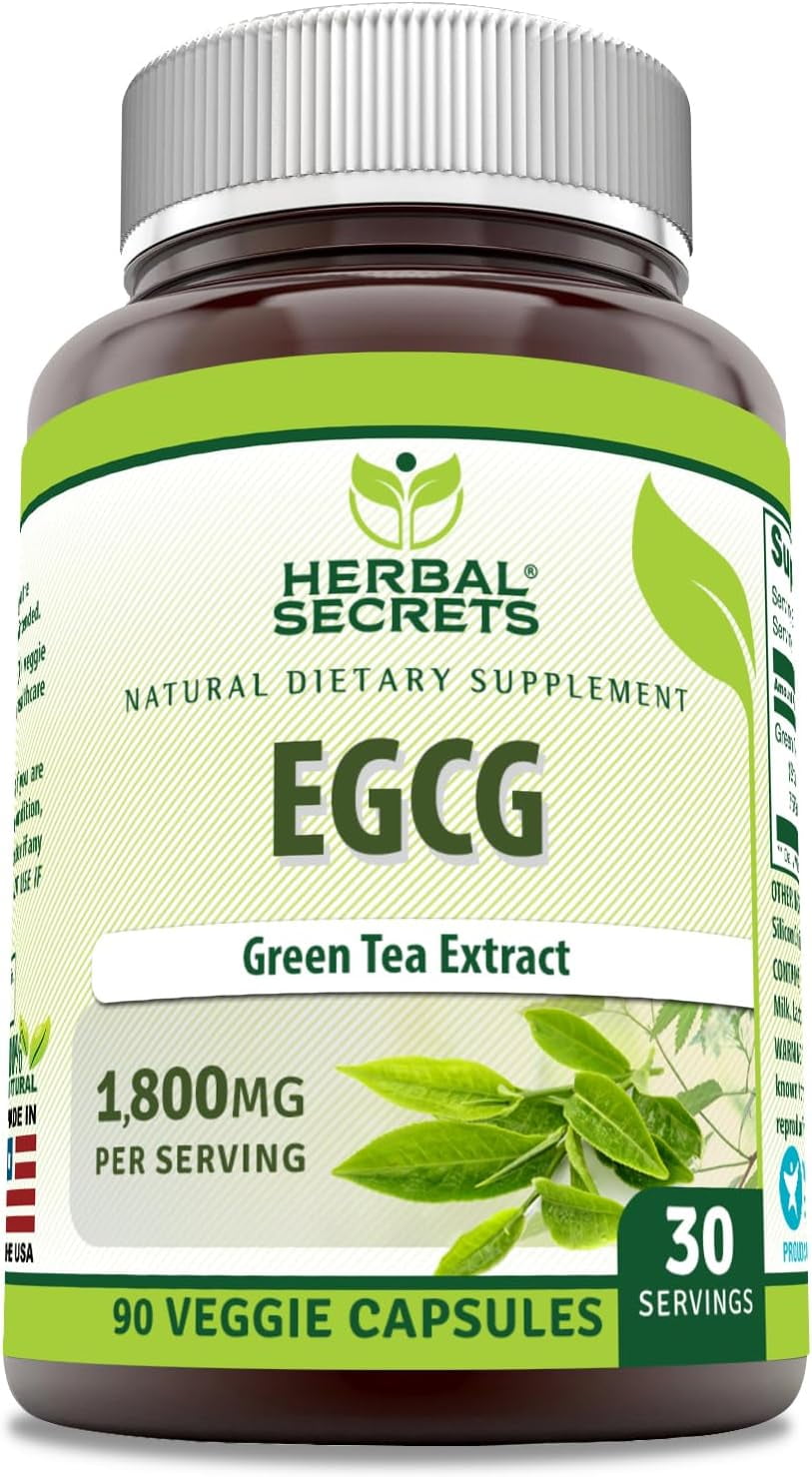 Herbal Secrets EGCG Green Tea Extract, 1800 Mg, 90 Veggie Capsules ...