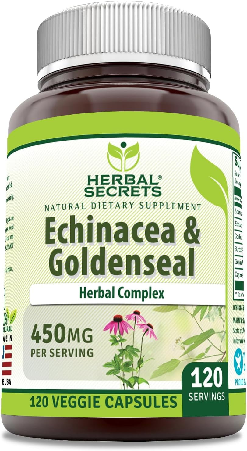 Herbal Secrets Echinacea & Goldenseal Root 450 Mg Per Serving 120 ...
