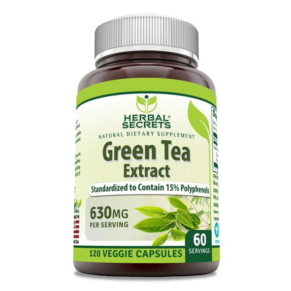 Herbal Secrets Green Tea Extract 630 Mg 120 Veggie Capsules - Walmart.com