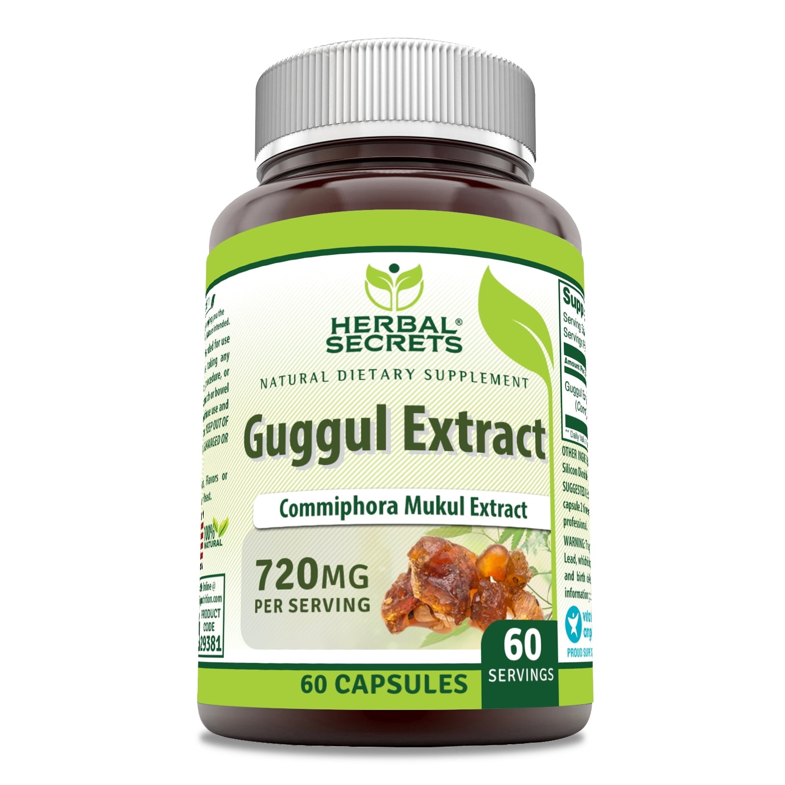 Herbal Secrets Guggul Extract 720 Mg Per Serving 60 Capsules Supplement ...