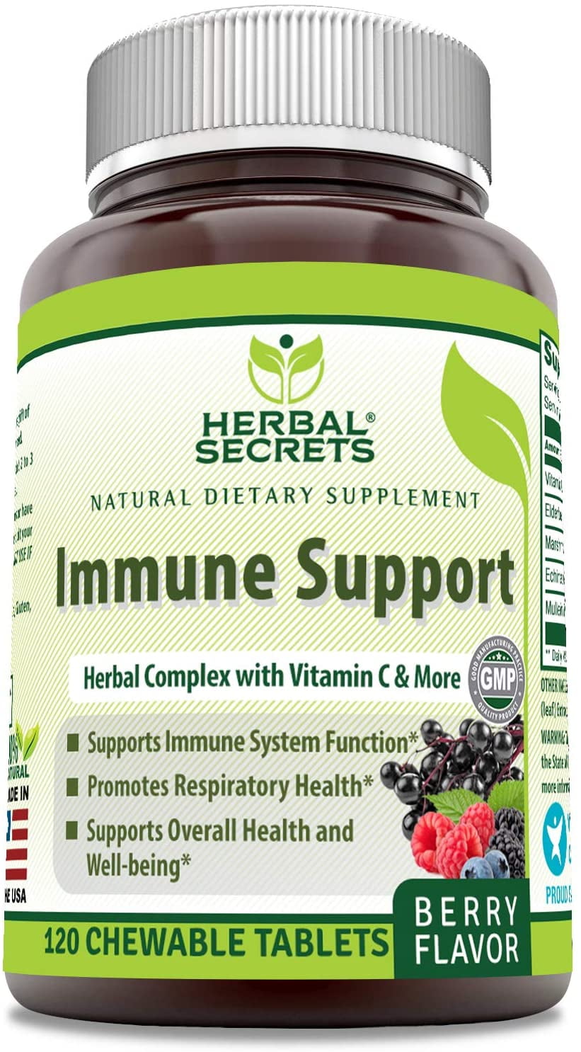 Herbal Secrets Immunity Booster, Berry, 120 Tabs | Vitamin C ...