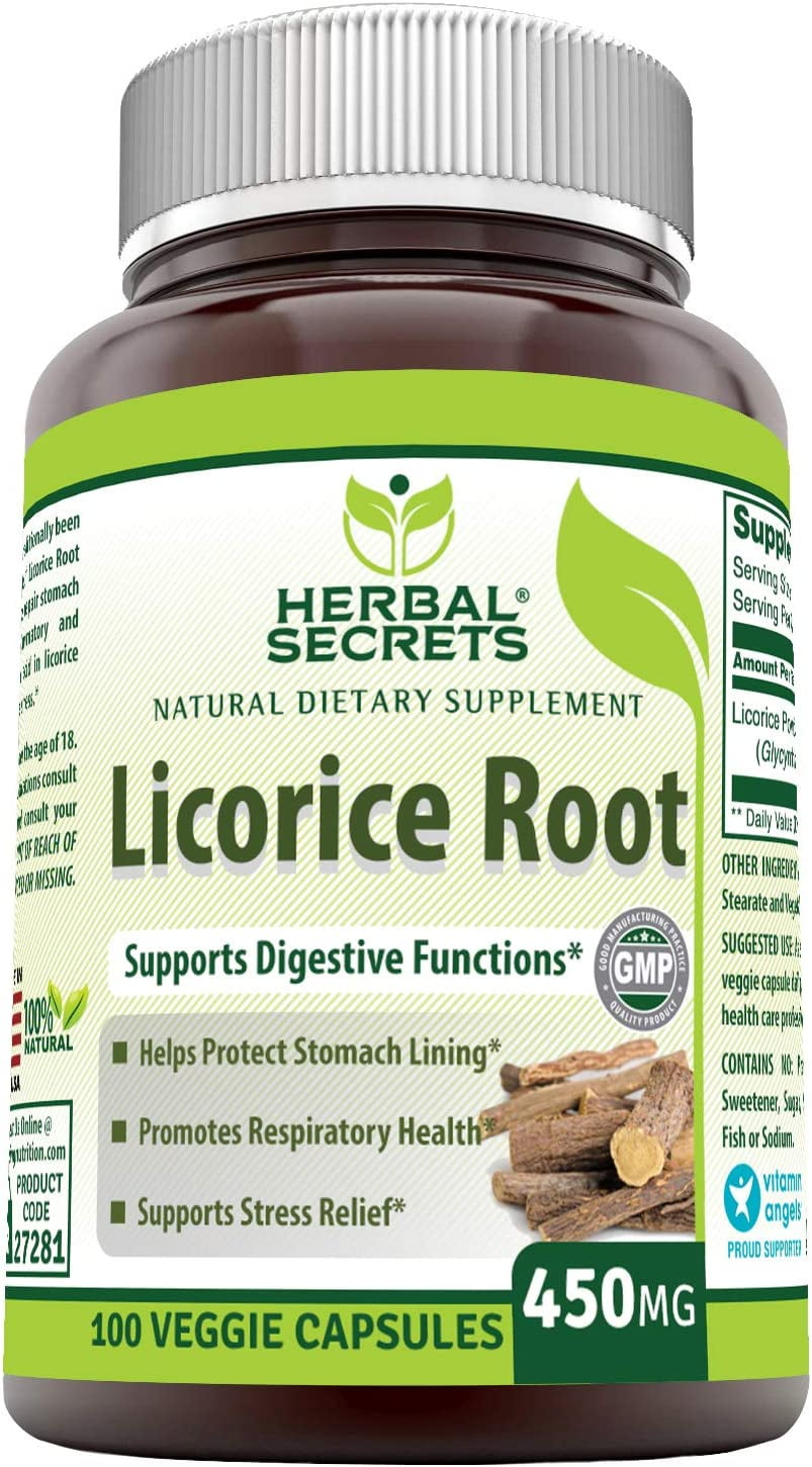Herbal Secrets Licorice Root 450 Mg 100 Veggie Capsules - Walmart.com