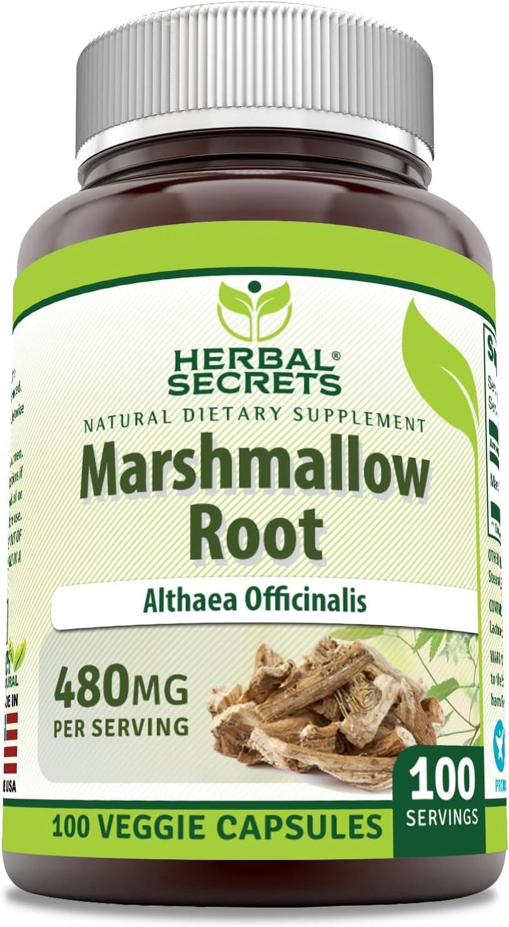 Herbal Secrets Marshmallow Extract 480 Mg Per Serving 100 Veggie ...