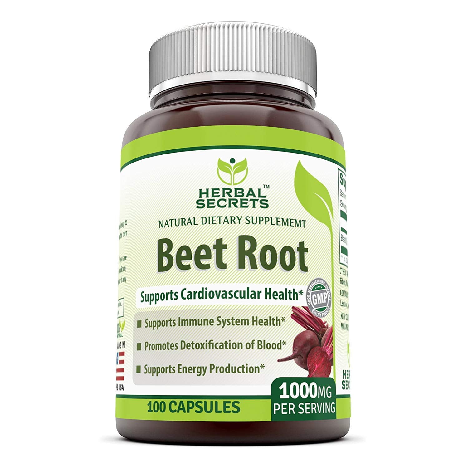 Herbal Secrets Natural Dietary Beet Root Supplement - 1000 Milligrams ...