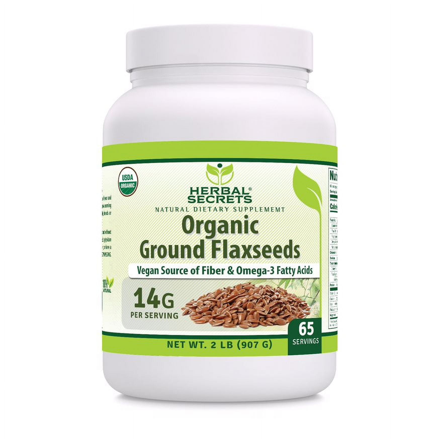 Herbal Secrets Natural Ground Flaxseed Supplement 2 Lbs | 65 Servings ...