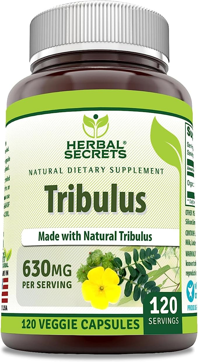 Herbal Secrets Natural Tribulus 630 Mg 120 Veggie Capsules Supplement ...