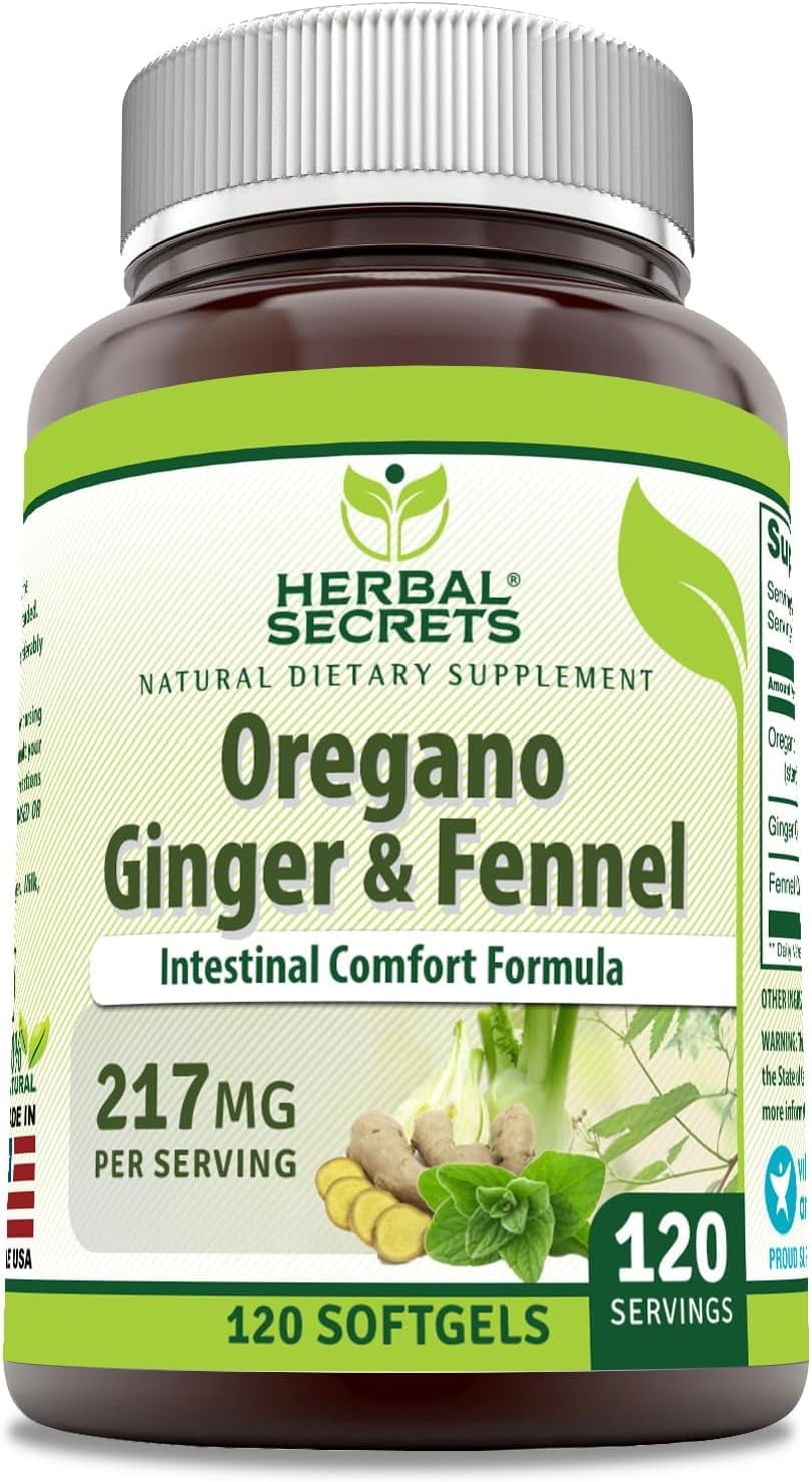 Herbal Secrets Oil of Oregano with Ginger & Fennel Oil 217 Mg Per ...