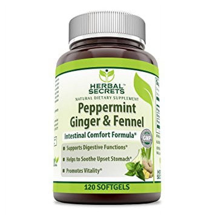 Herbal Secrets Peppermint Ginger & Fennel - 120 Softgels - Walmart.com