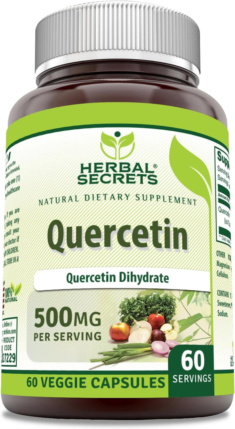 Herbal Secrets Quercetin Supplement Capsules, 500 Mg, 60 VCaps for ...