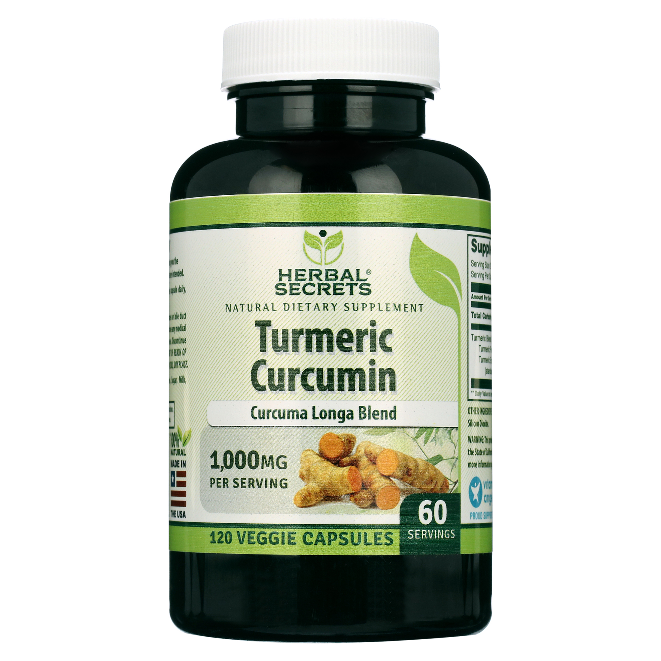 Herbal Secrets Turmeric Curcumin 1000 mg Per Serving | 120 Veggie ...