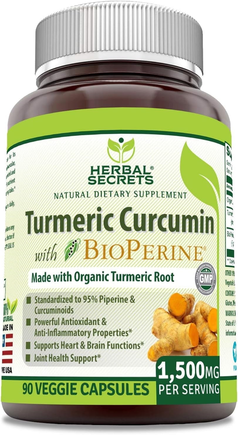 Herbal Secrets Turmeric Curcumin with Bioperine (Ginger, Pepper ...