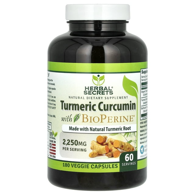 Herbal Secrets Turmeric Curcumin with Bioperine 2250 mg Per Serving ...