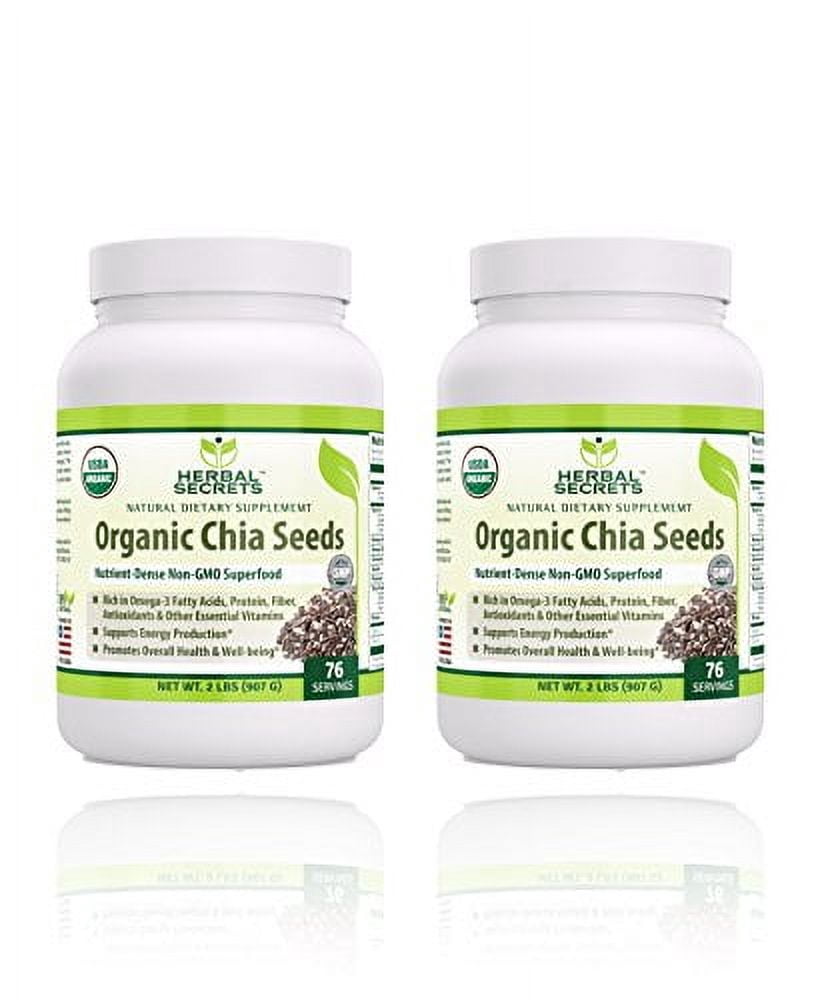 Herbal Secrets USDA Certified Organic Chia Seeds Nutrient (Non-GMO ...
