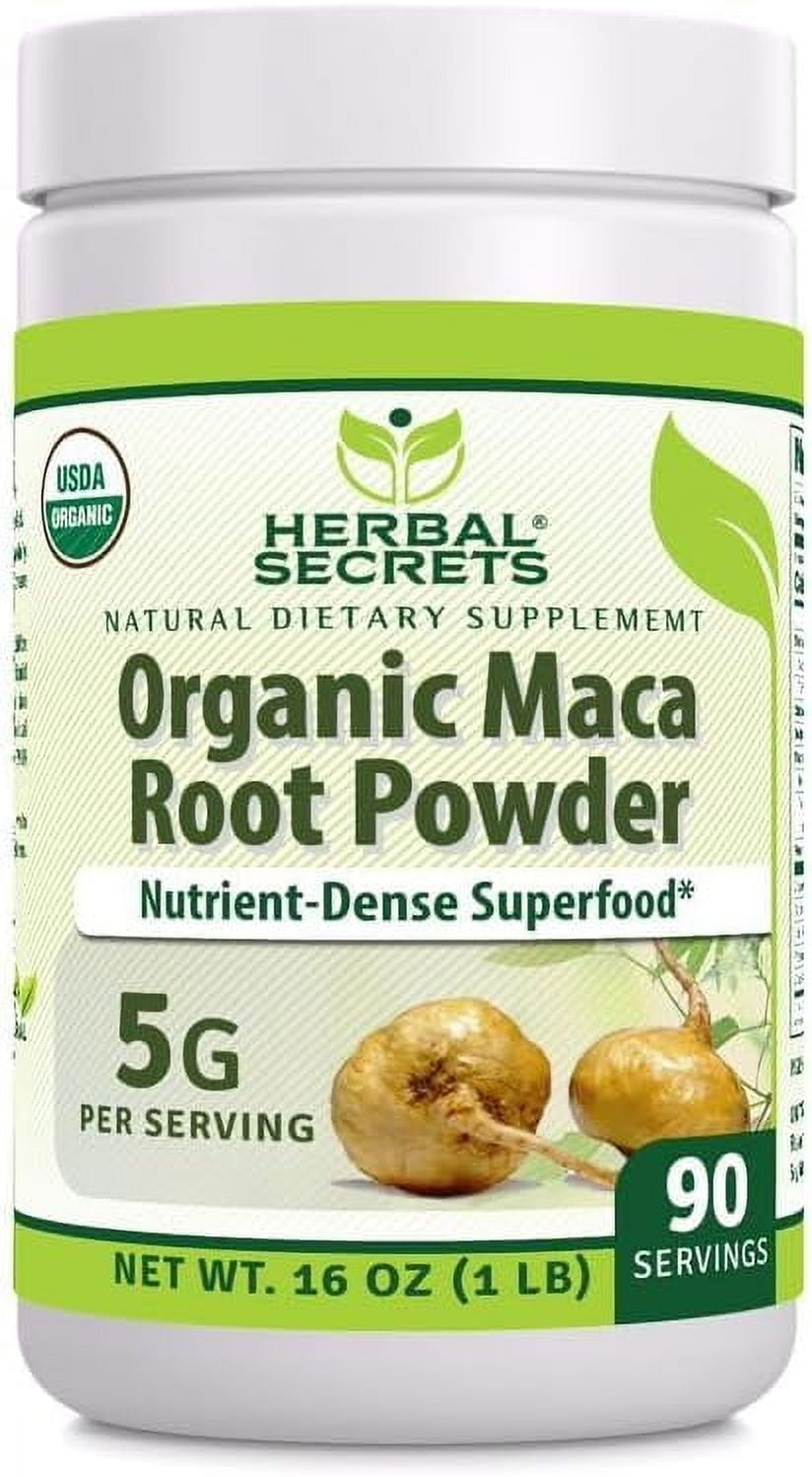 Herbal Secrets Organic Maca Root Powder, Non-GMO, Gluten Free, 16 oz ...
