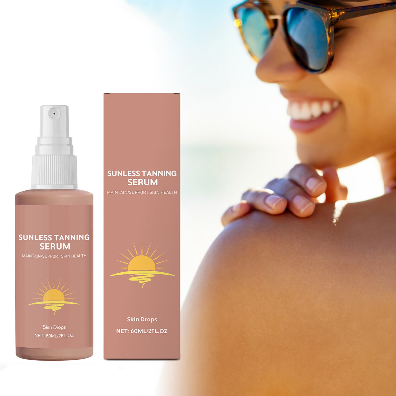 Herbal Sunless Tanning Spray, Natural Melanin Booster with Sunscreen ...