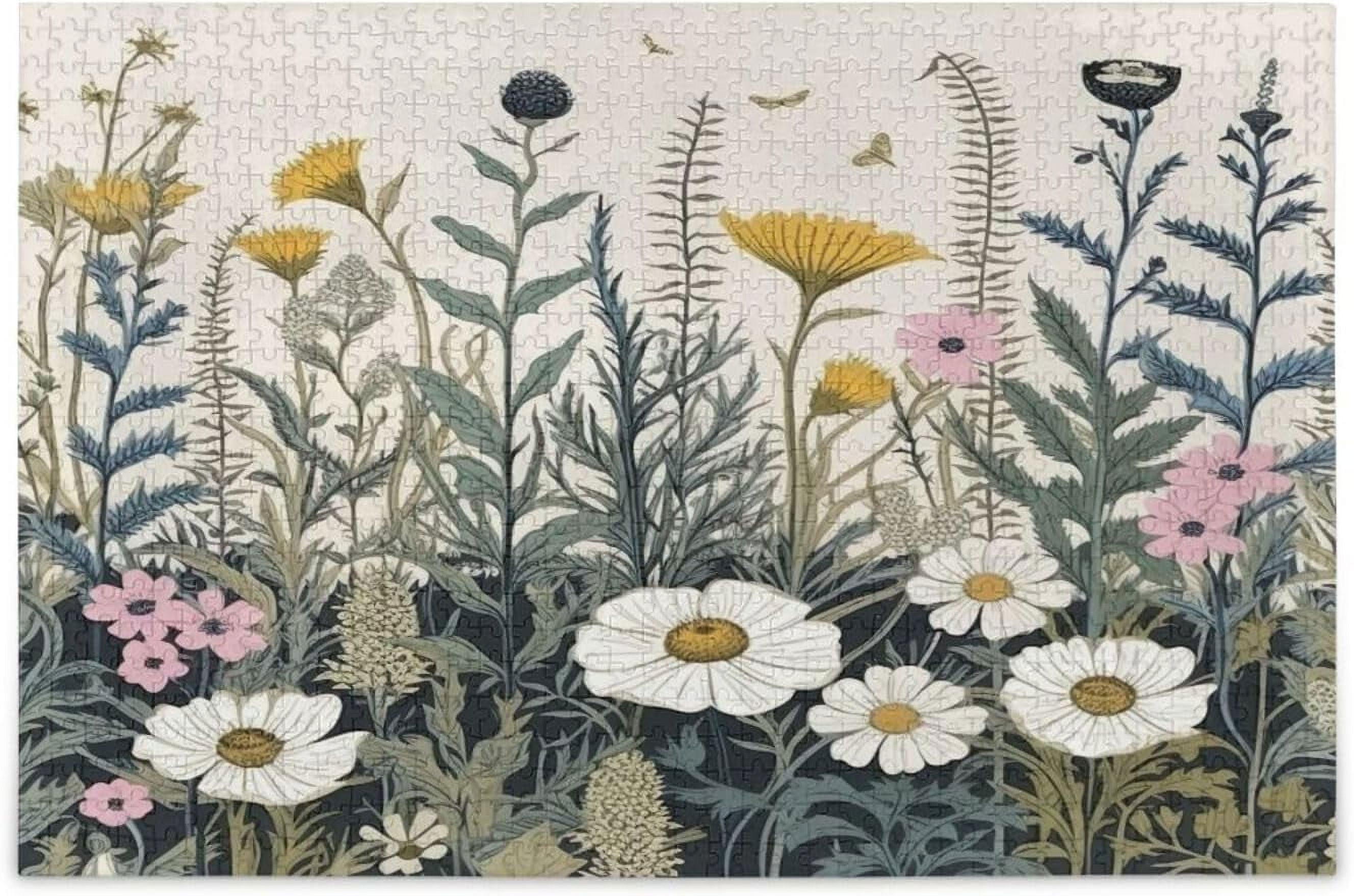 Herbal Wildflowers 500 Piece Large Jigsaw Puzzle for Adults - Game ...