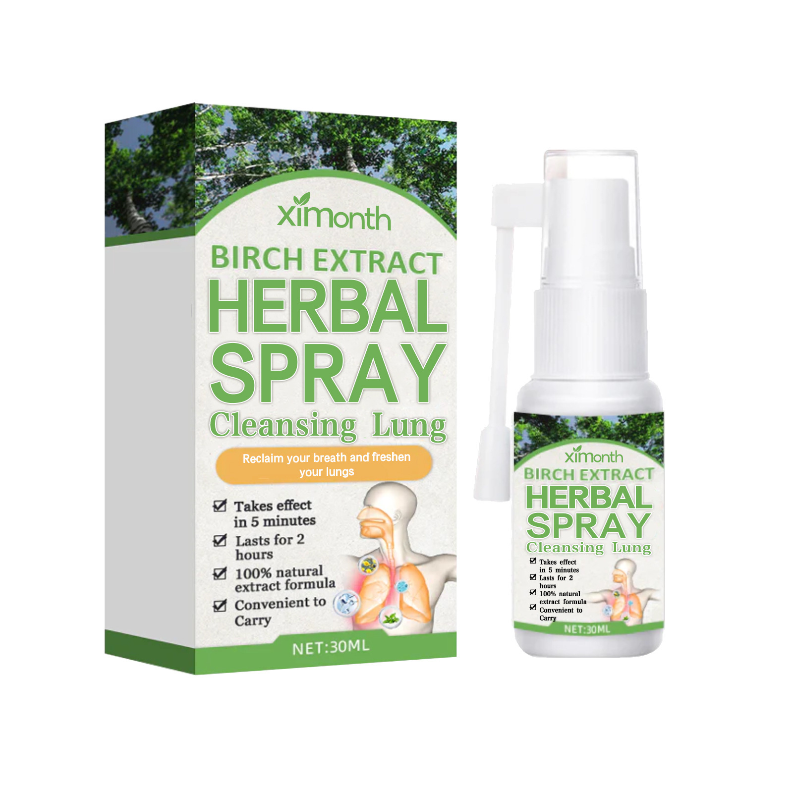 Herbal nose clean spray mist- to relieve throat pain inflammation mouth ...