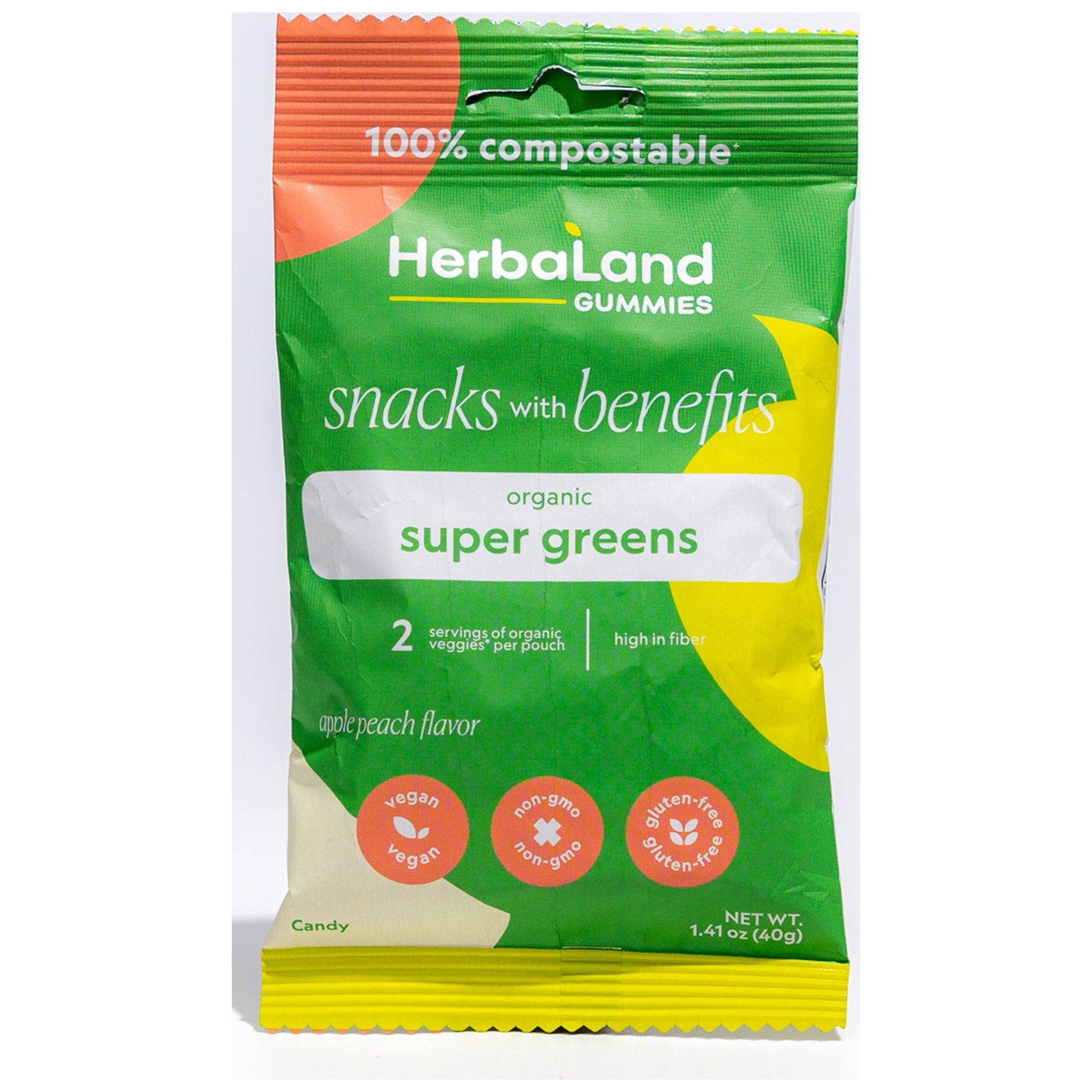 Herbaland - Super Greens Gummies - Vegan Snacks with Benefits, Apple ...