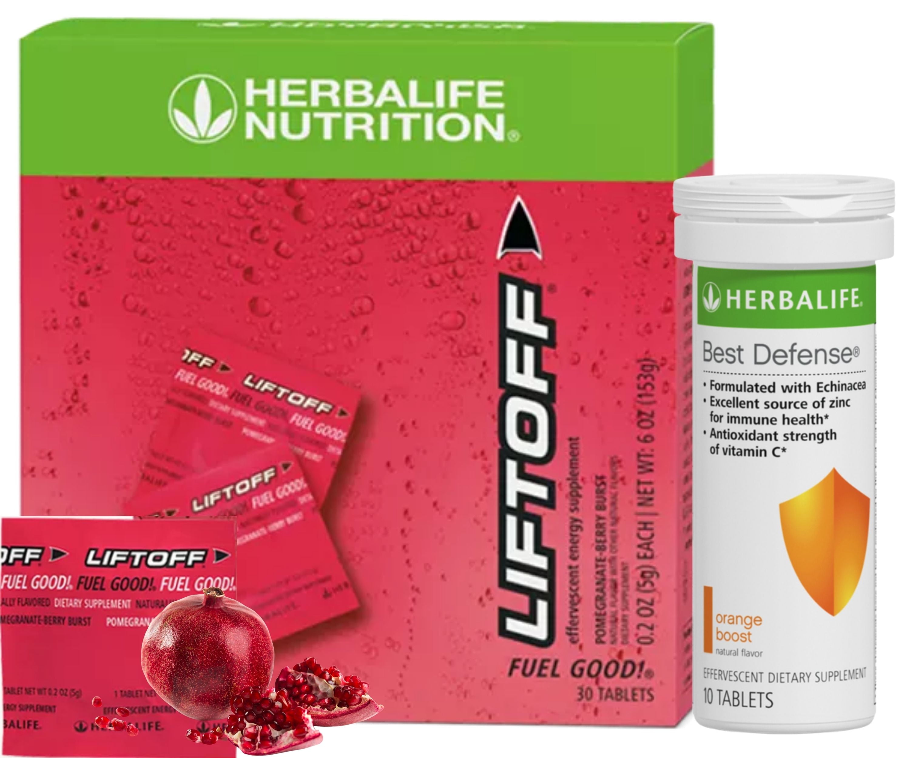 Herbalife Liftoff Energy Drink, Pomegranate Berry Burst, 30 Tablets, No ...