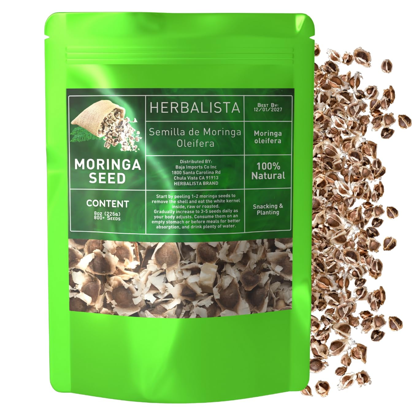 Herbalista Moringa Seeds PresNok | 8oz (226g) Approx. 800+ Seeds ...