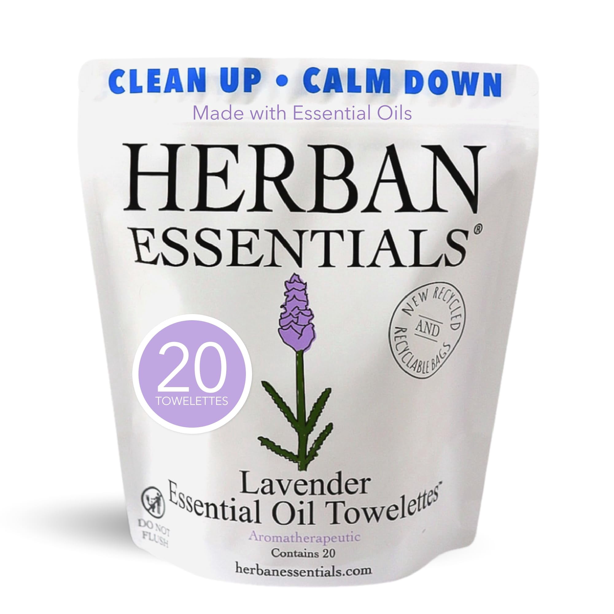 Herban Essentials - Lavender Wipes & Towelettes - Essential Oil Wipes ...
