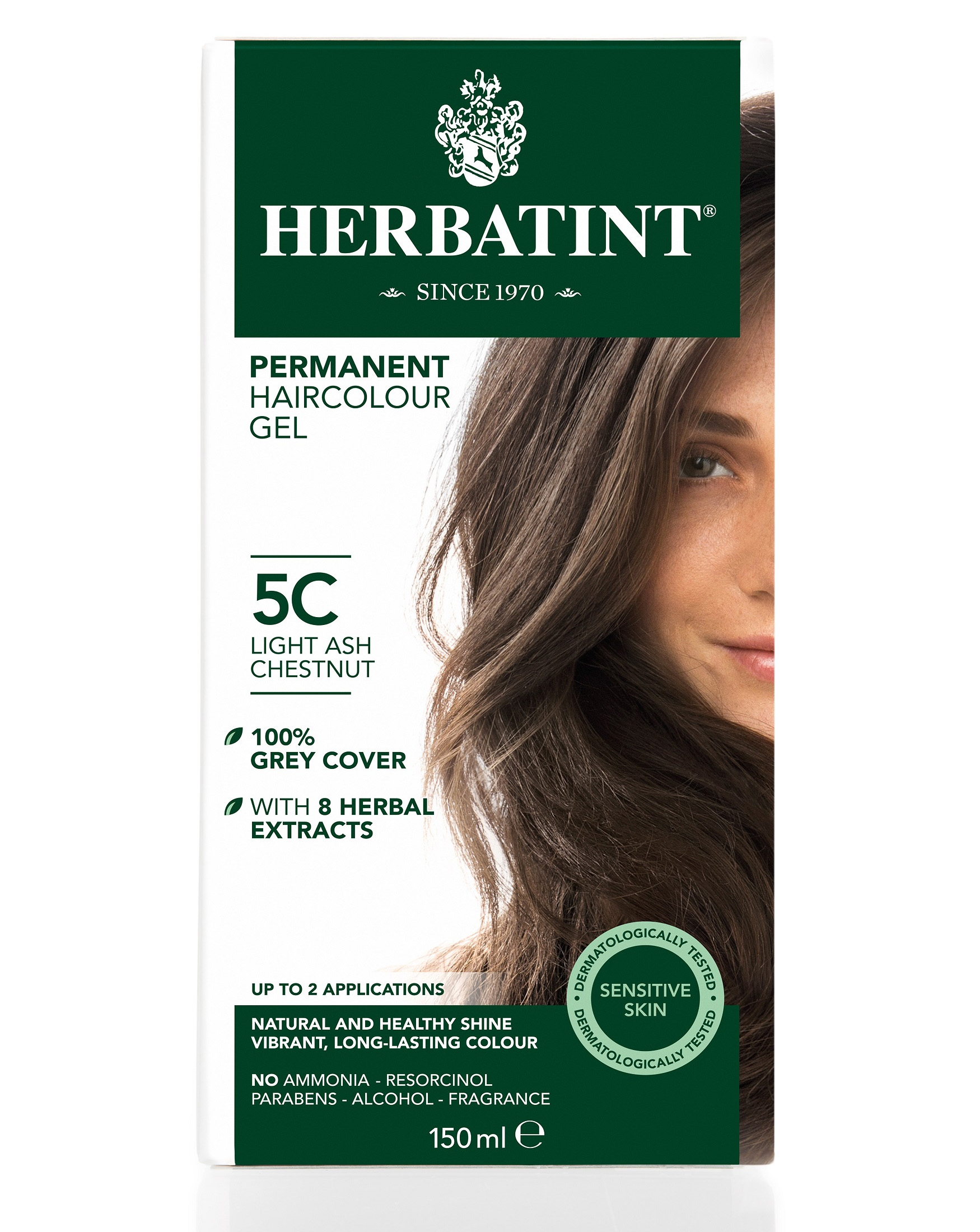 Herbatint Hair Dye 5C Light Ash Chestnut 150ml - Walmart.com