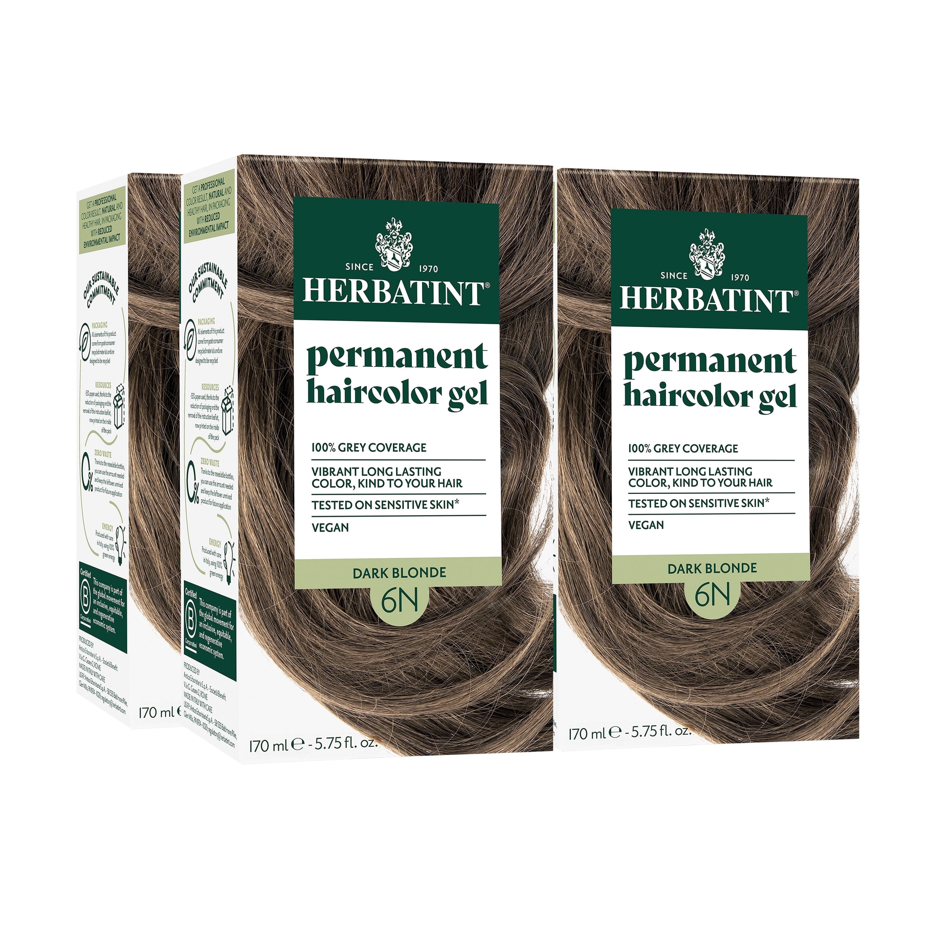 Herbatint Permanent Hair Dye For Women, 6N Dark Blonde, Alcohol Free ...