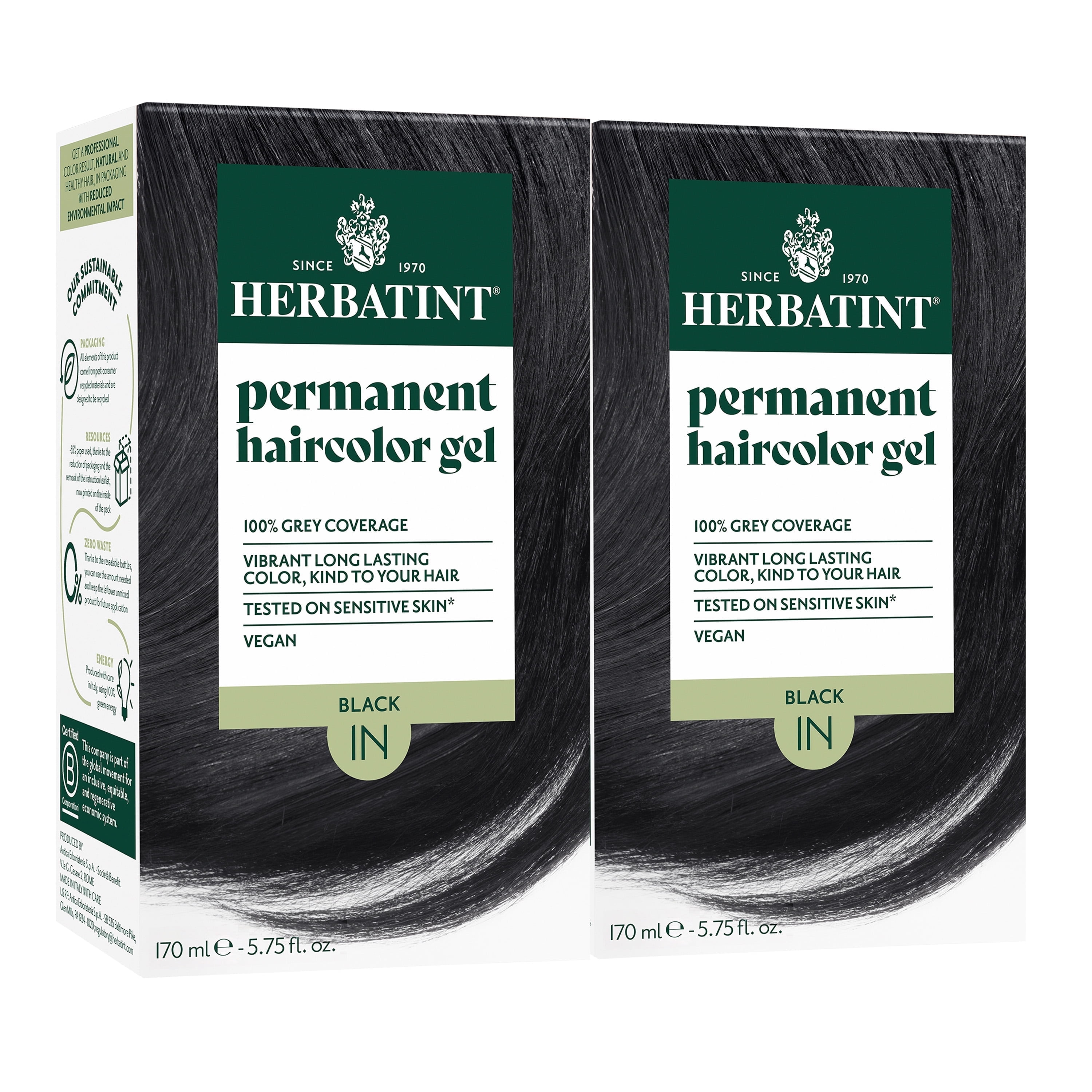 Herbatint Permanent Hair Dye For Women, 1N Brown, Alcohol Free, Vegan ...