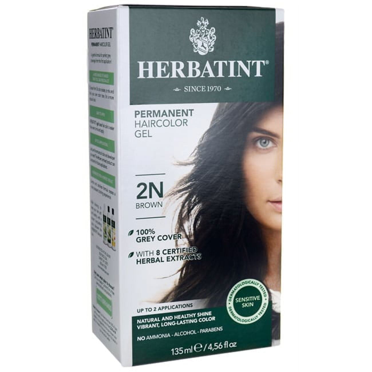 Herbatint Permanent Haircolor Gel, 2N Brown with Plant Extract Dye, 1 ...
