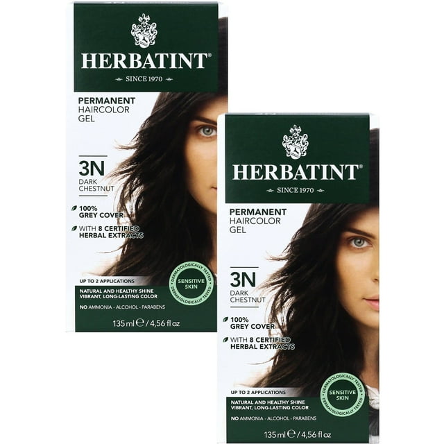Herbatint Permanent Haircolor Gel, 3N Dark Chestnut, Alcohol Free ...