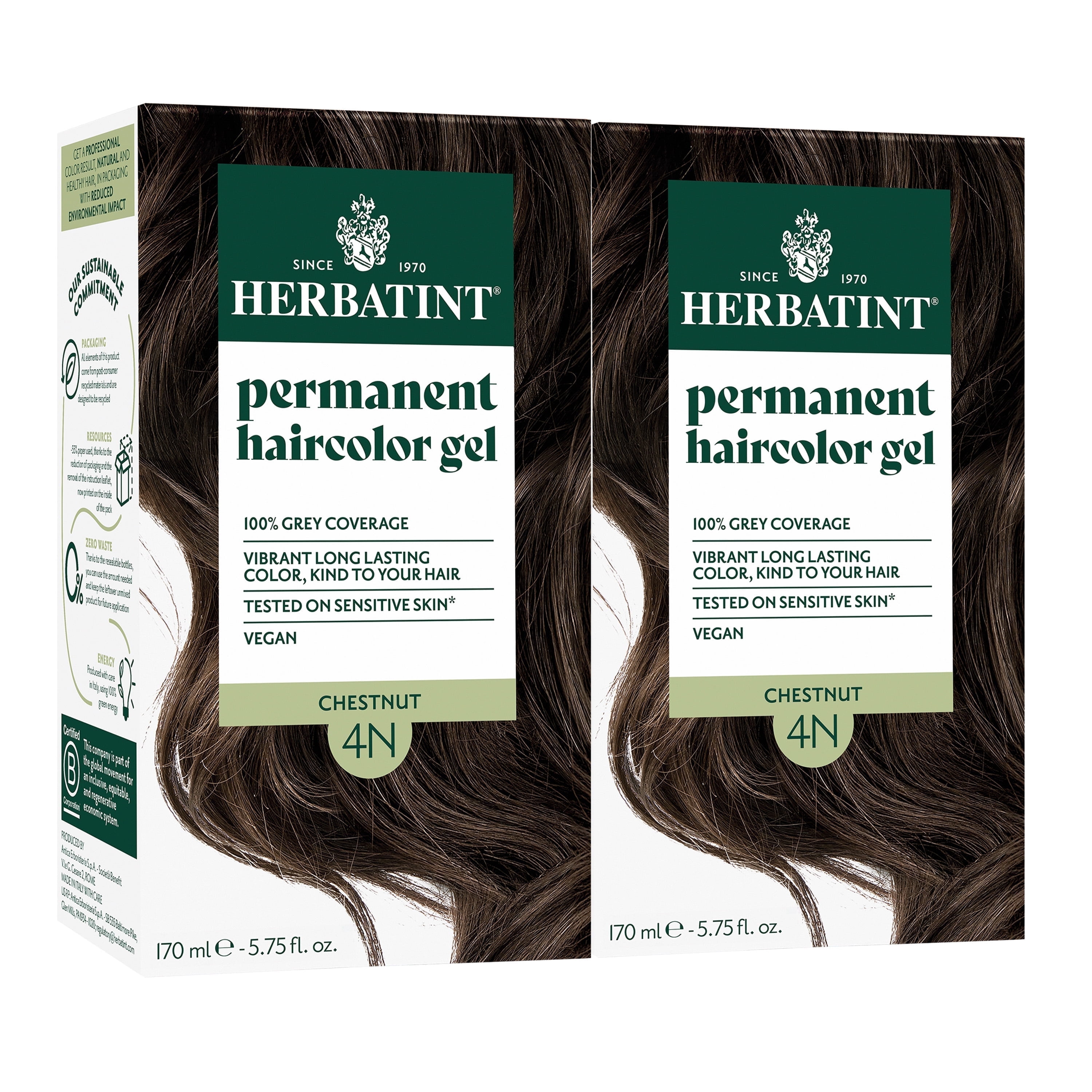 Herbatint Permanent Hair Dye For Women, 4N Chestnut, Alcohol Free ...