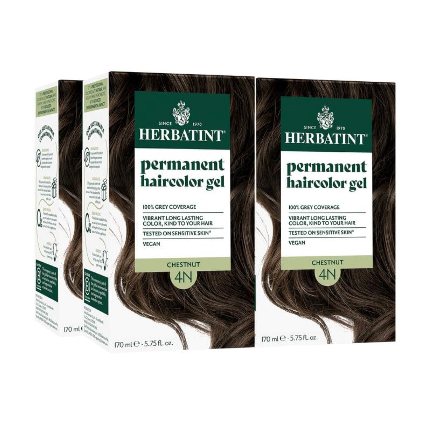 Herbatint Permanent Hair Dye For Women, 4N Chestnut, Alcohol Free ...