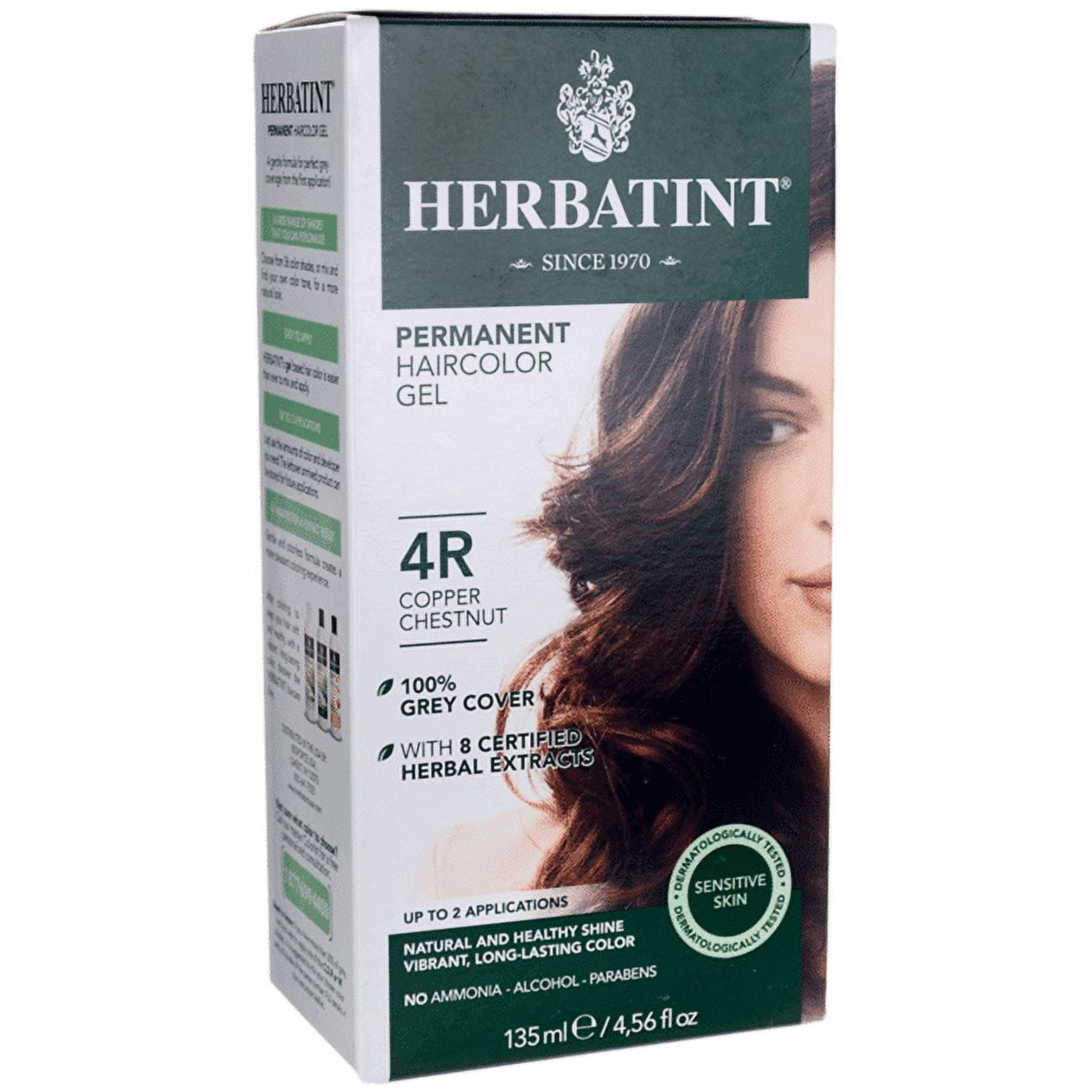 Herbatint Hair Dye - Permanent Haircolor Gel 4R Copper Chestnut, 1 Box ...