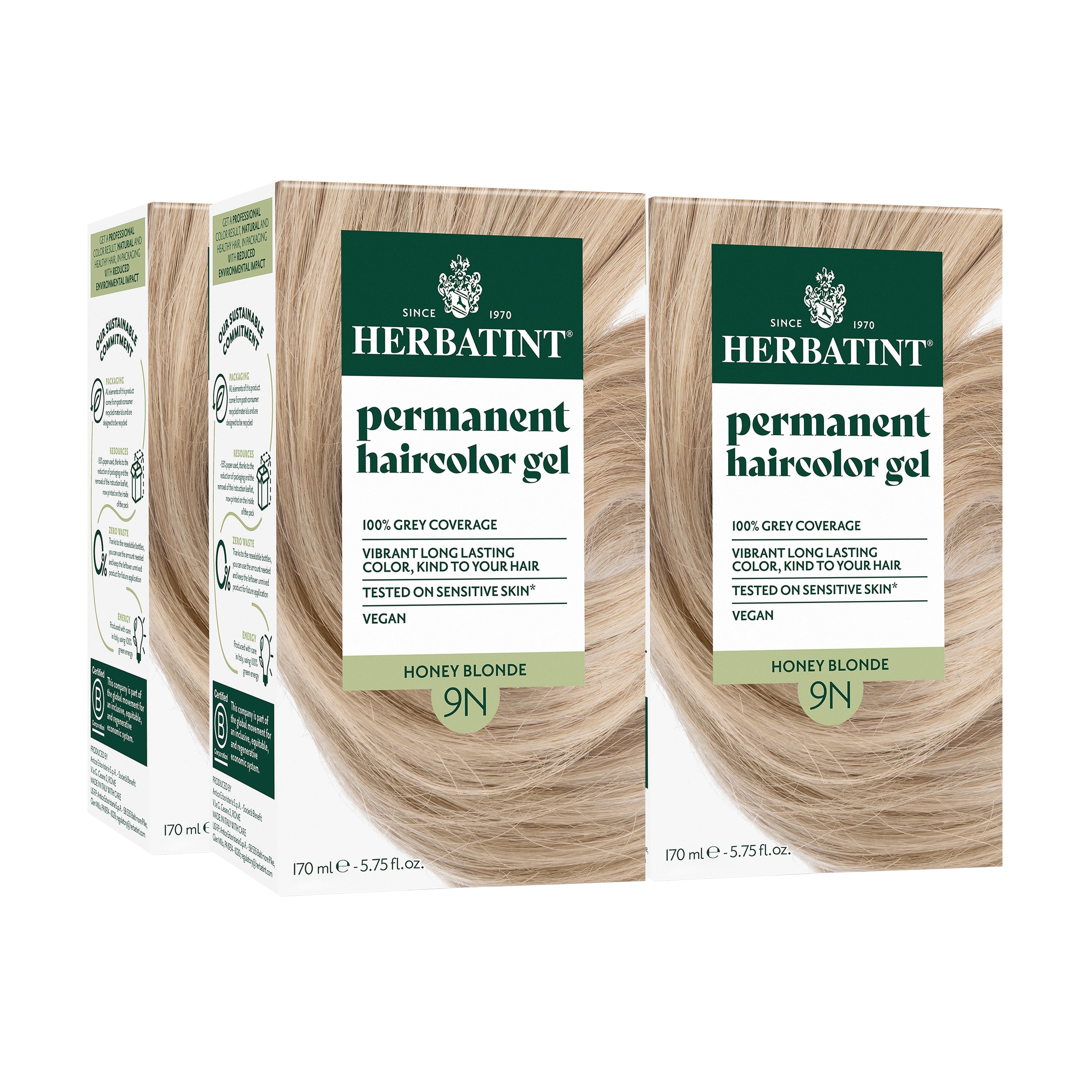 Herbatint Permanent Hair Dye For Women, 9N Honey Blonde, Alcohol Free ...