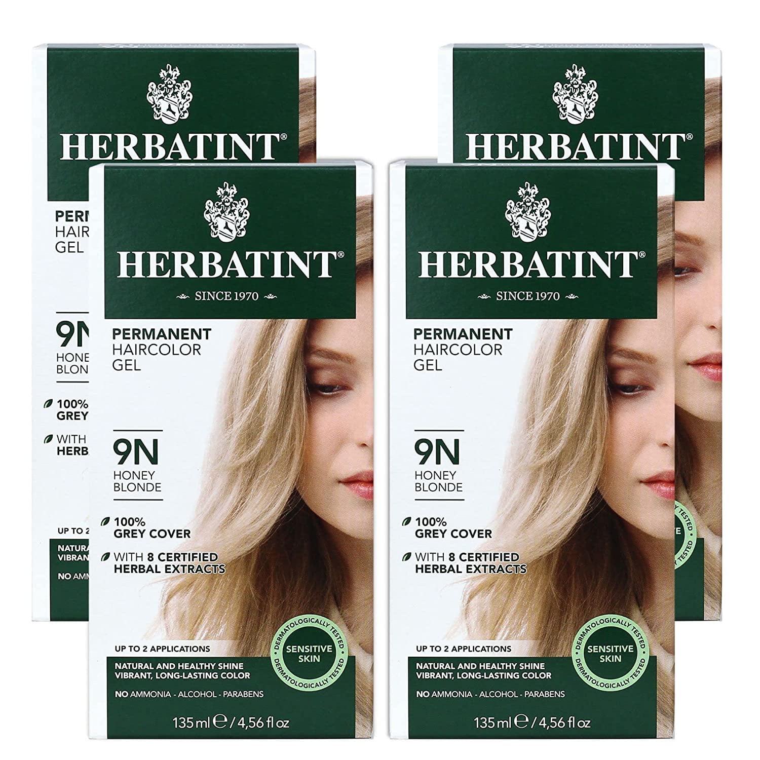 Herbatint Permanent Haircolor Gel, 9N Honey Blonde, Alcohol Free, Vegan ...