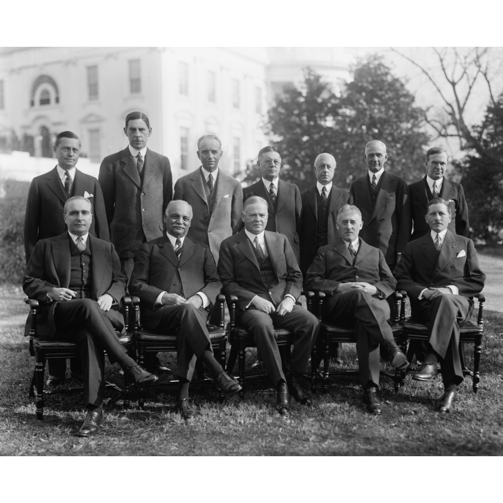 Herbert Hoover With His Cabinet And Vice President Charles Curtis ...