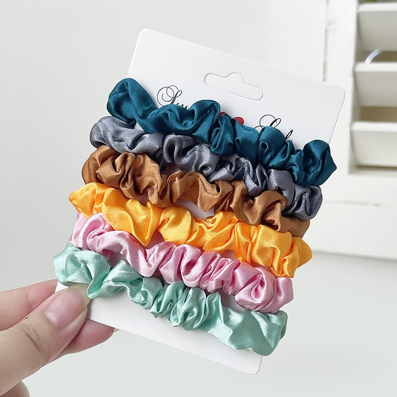Herbert Women's Satin Scrunchies Hair Ties Set, High Elasticity ...