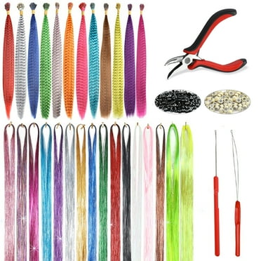 6000 Strands Hair Tinsel Kit in 20 Colors, Glitter Tinsel Hair ...