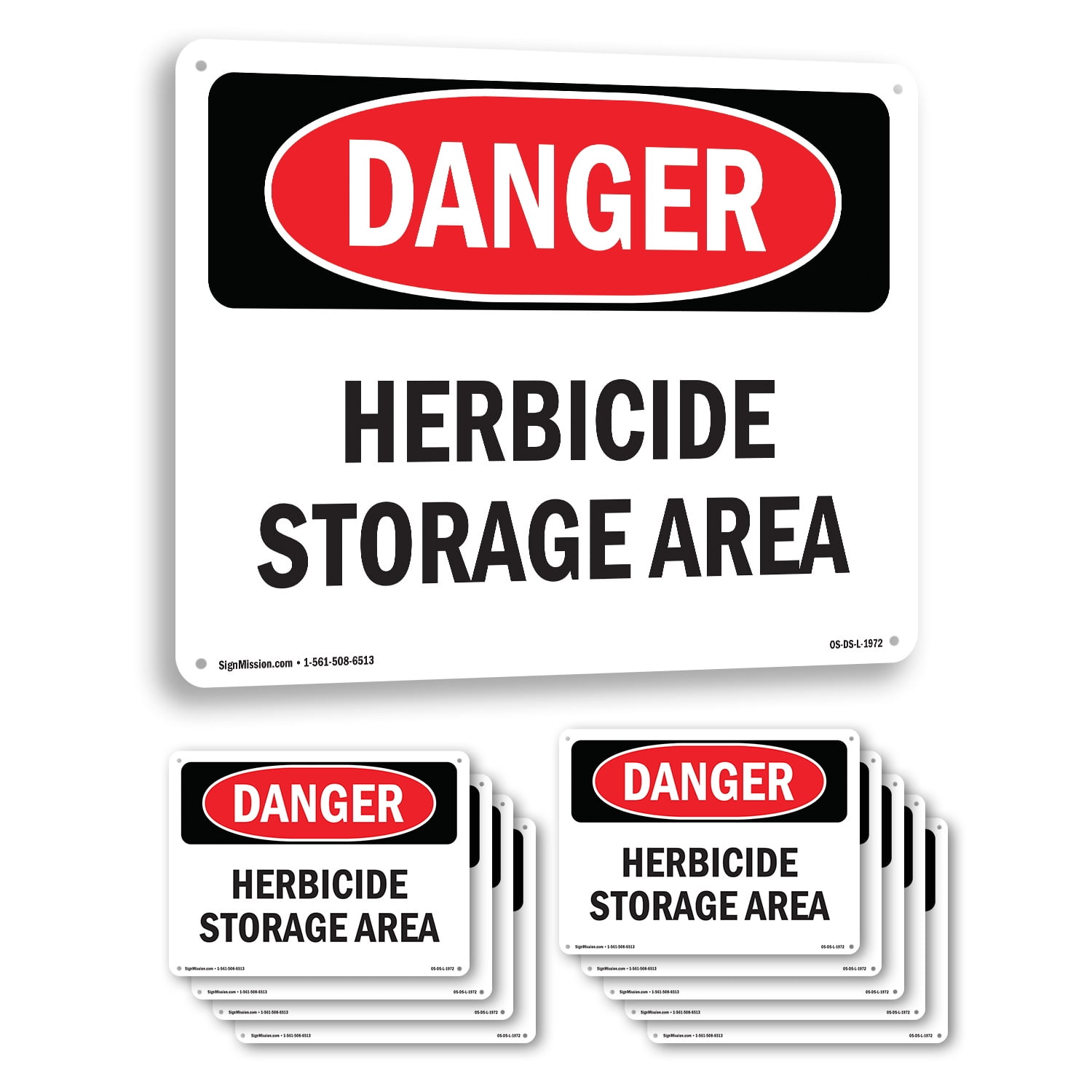 Herbicide Storage Area OSHA Danger Aluminum Sign 18 Inch x 12 Inch - 10 ...