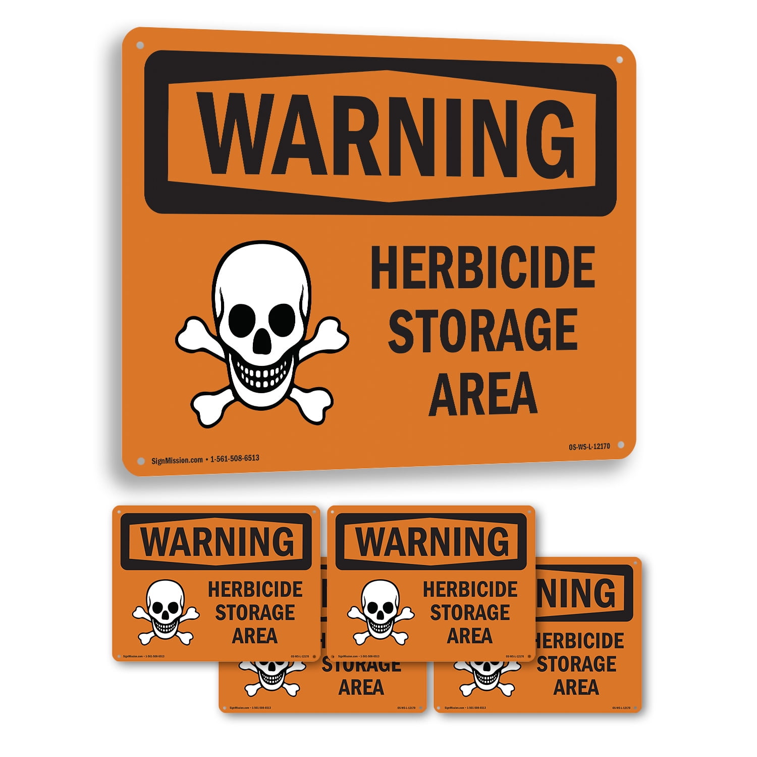 Herbicide Storage Area OSHA WARNING Aluminum Sign 24 Inch x 18 Inch - 5 ...