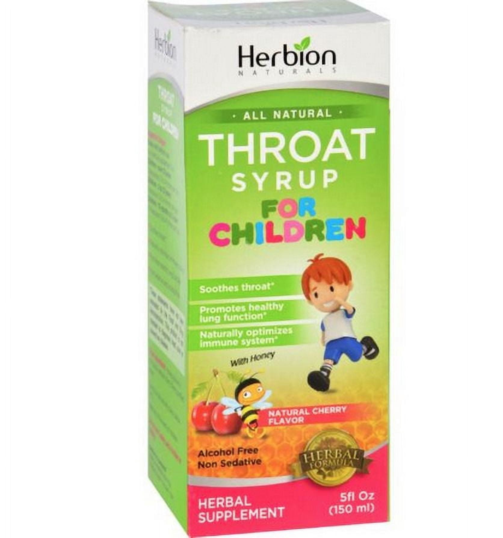 Herbion Naturals Throat Syrup - All Natural - Cherry - For Children - 5 ...