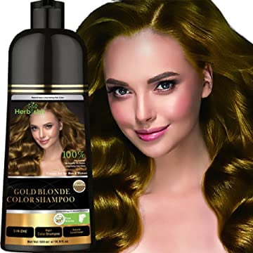Herbishh Gold Blonde Hair Color Shampoo for Grey Hair – Ammonia-Free ...