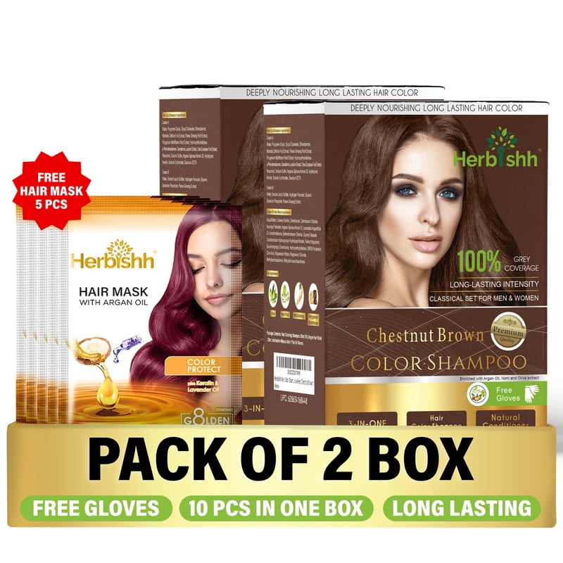 Herbishh Hair Color Shampoo for Grey Hair – Hair Dye Shampoo with Bio ...