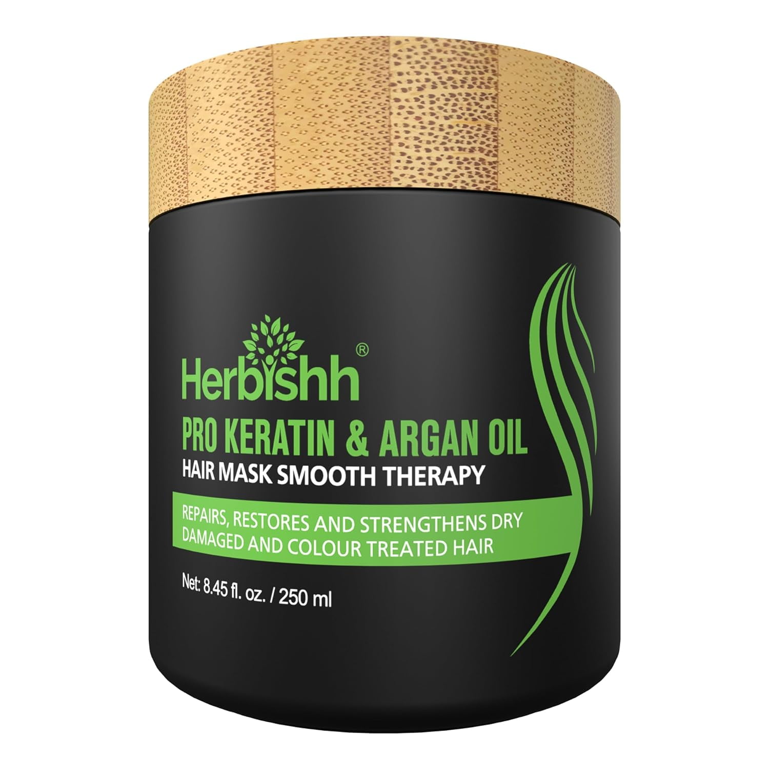 Herbishh Keratin Argan Hair Mask, Hydrates, Repairs Split Ends, Anti ...