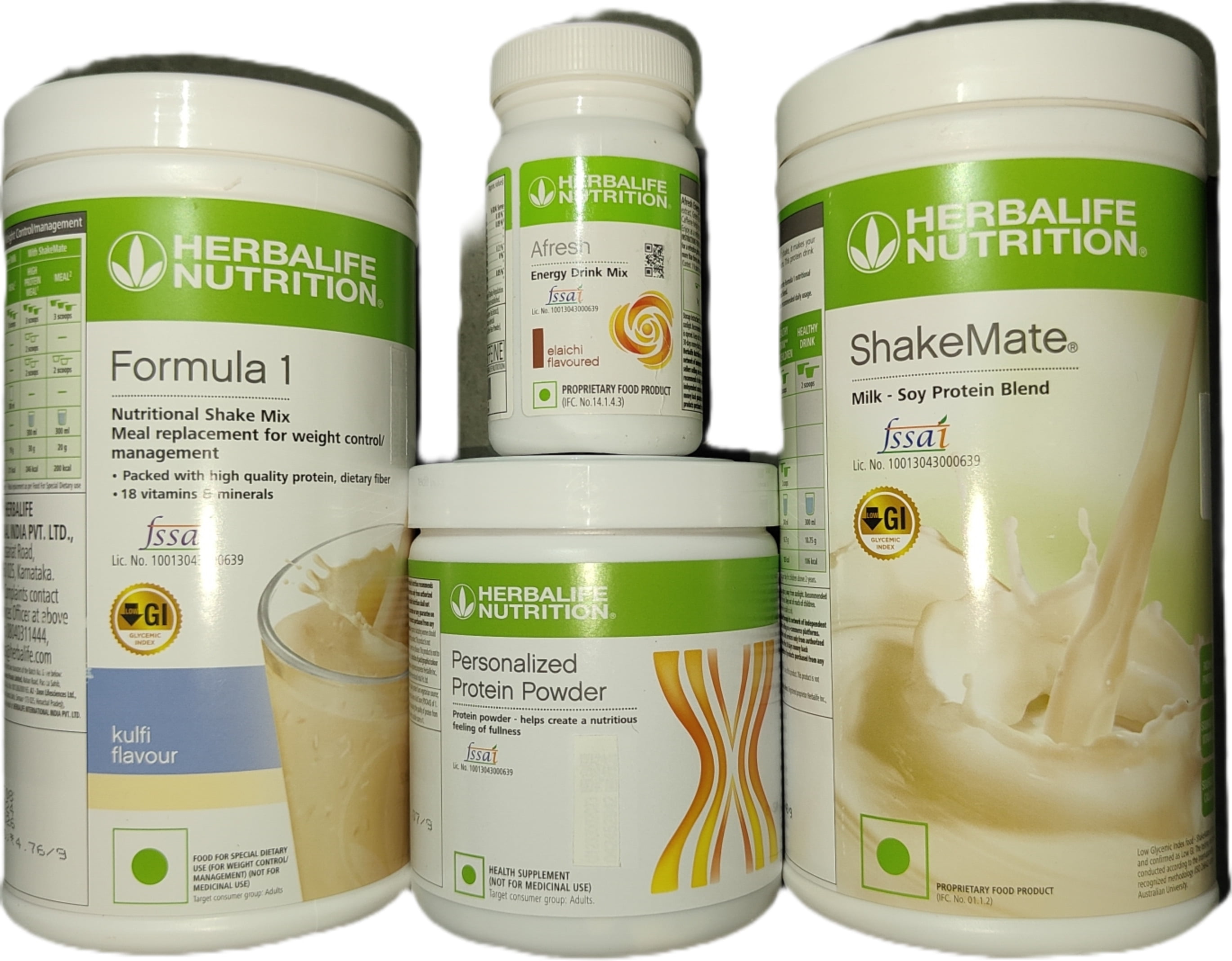 Herblife Nutrition Shake Mix Kulfi With Protein Powder 200 G And Shake Mate & Afresh - Elaichi ...