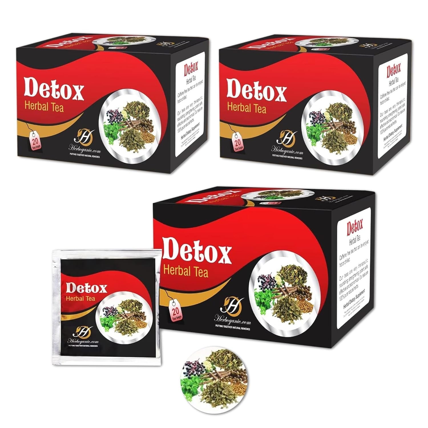 Herboganic Detox Herbal Tea – 60 Tea Bags Natural Detox & Cleansing ...